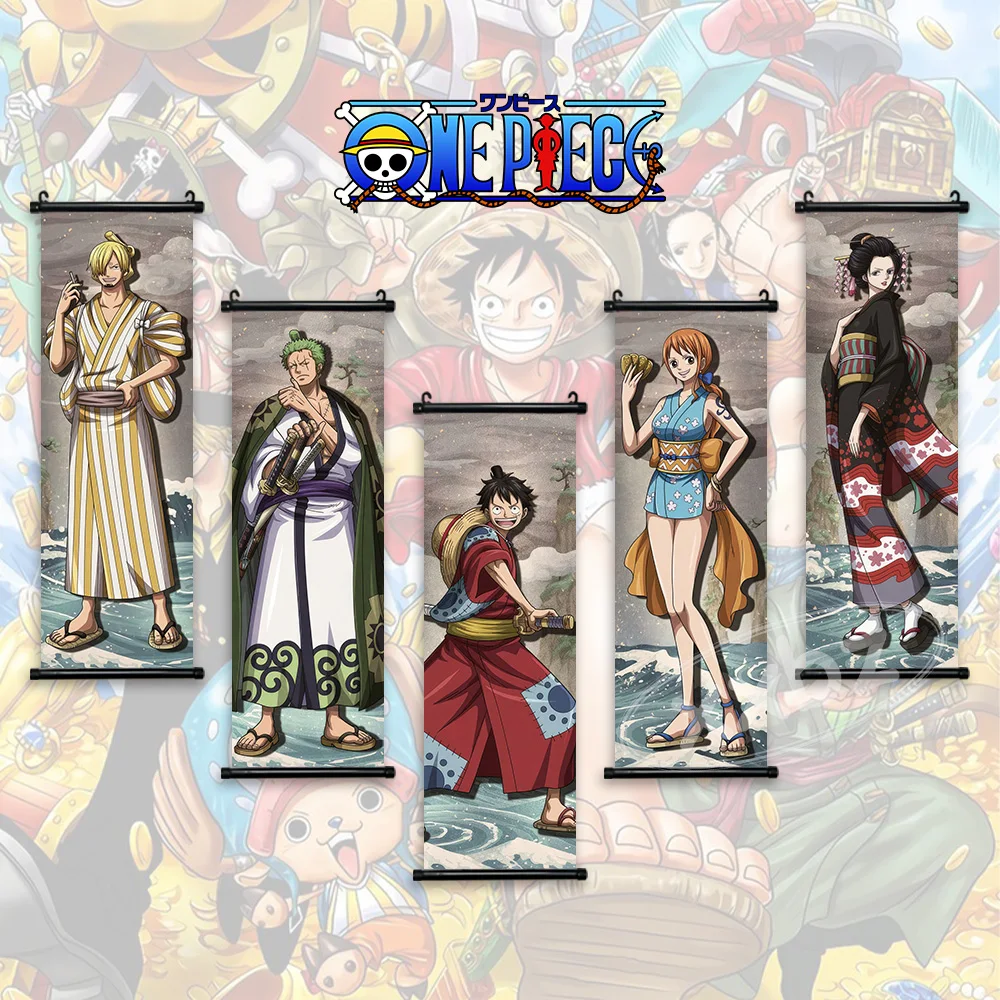 One-Piece-Anime-decoraci-n-del-hogar-arte-de-pared-colgante-pintura ...