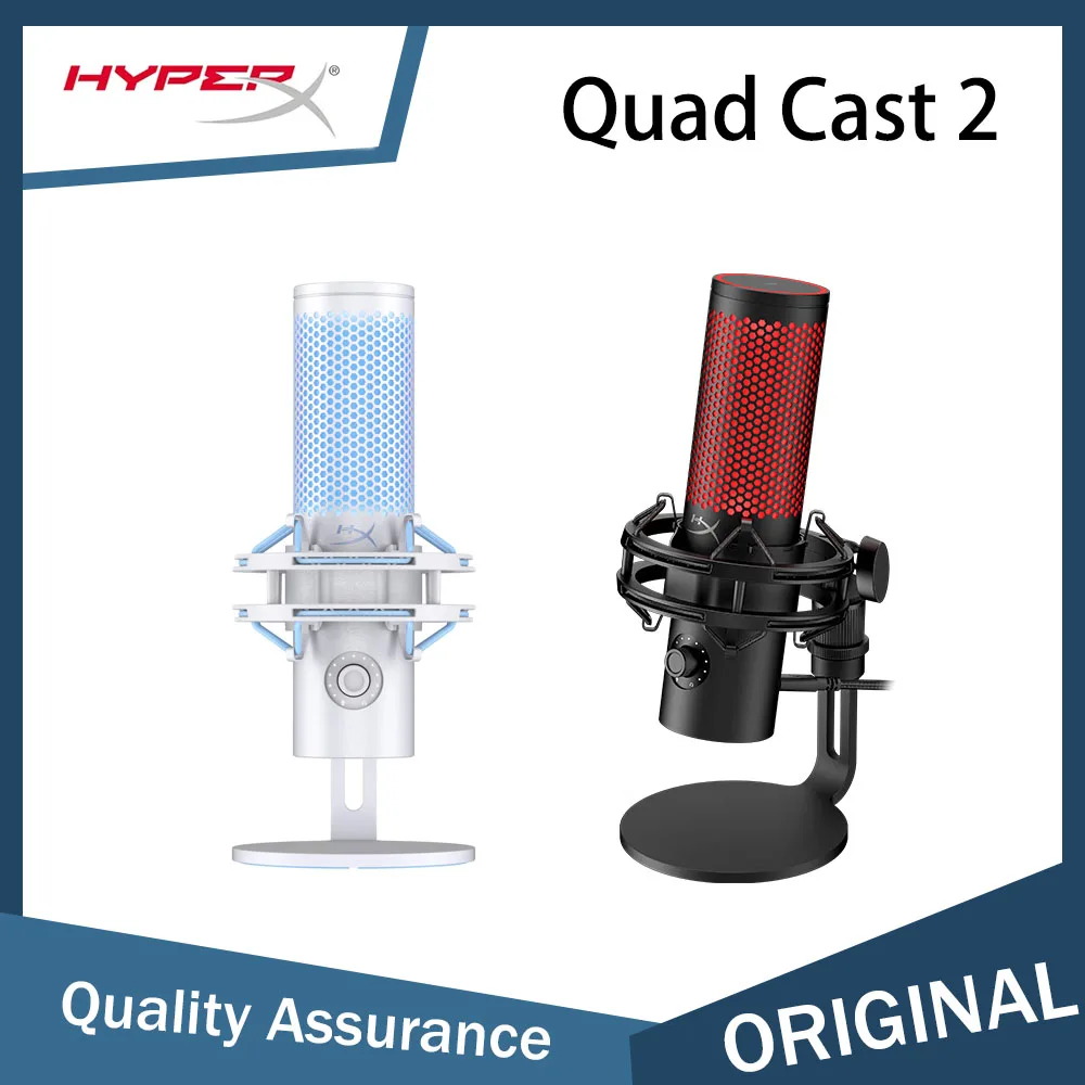 Microfone profissional HYPERX Quad Cast 2 com amortecedores removíveis ...