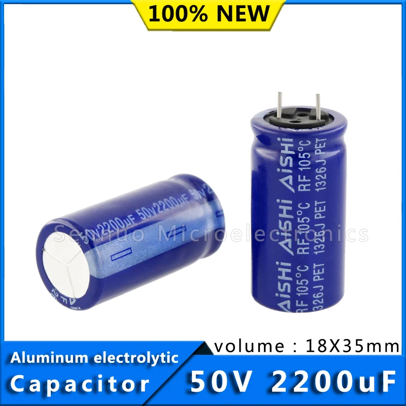 5Pcs-50V-2200UF-18-35-18x35-mm-Aluminum-Electrolytic-Capacitor-High ...