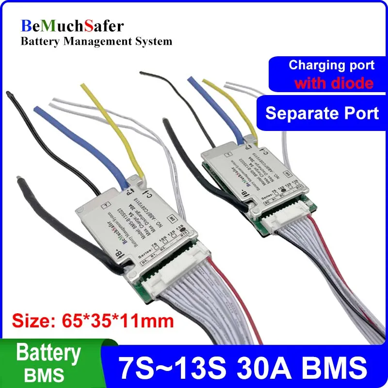 10S 13S 30A Battery BMS With On/Off Switch Temperature Sensor 7S 12S ...