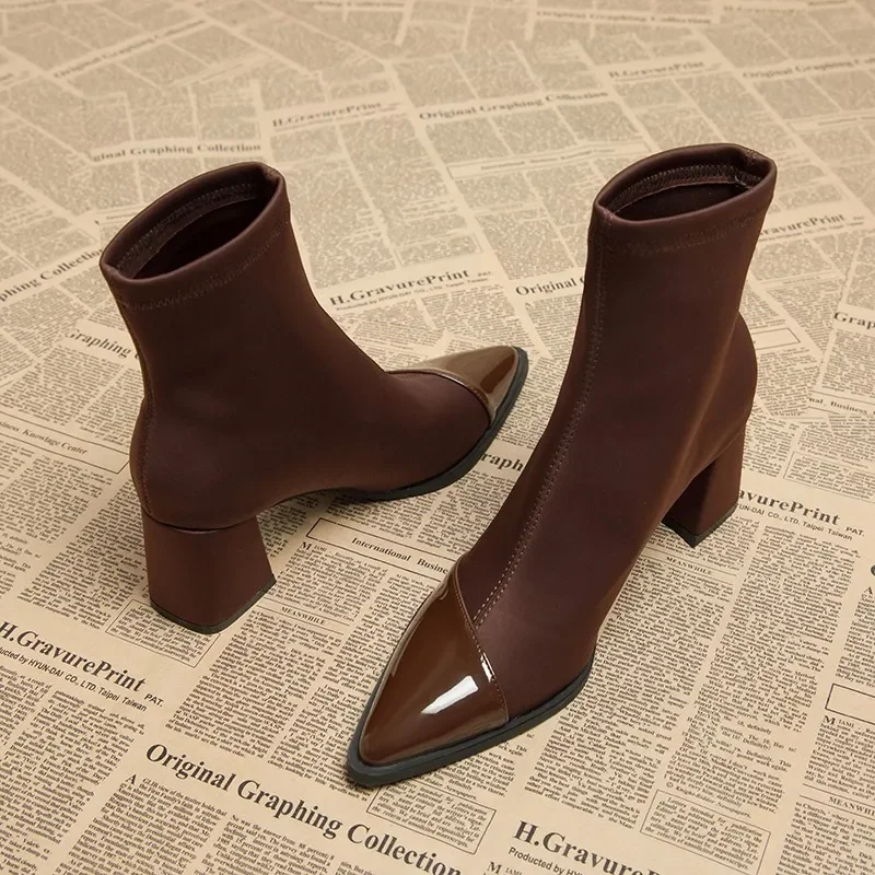 Botines-de-tac-n-alto-sin-cordones-para-mujer-botas-elegantes-y ...