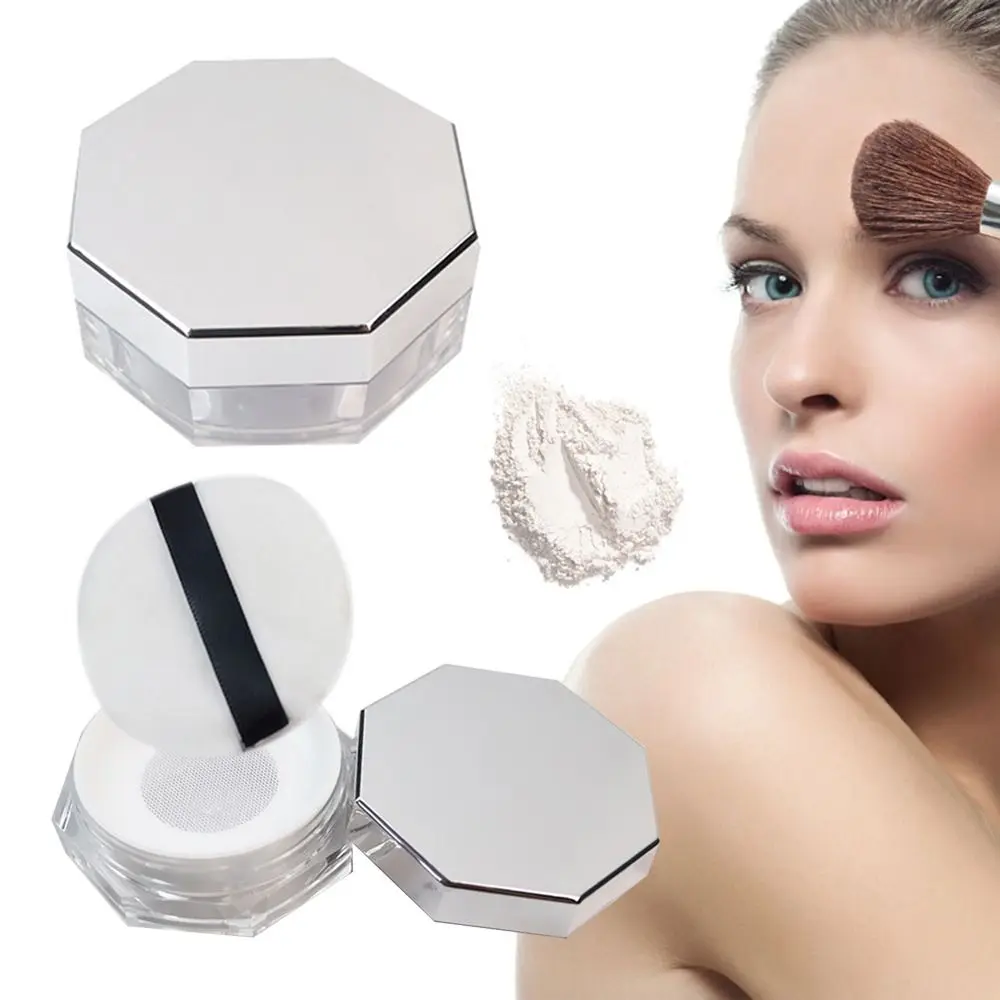 Loose Powder Octagonal Container with Puff DIY Makeup Loose Powder ...