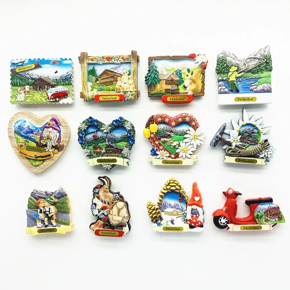 Europe Switzerland Resin 3D Fridge Magnets Tourism Souvenir ...