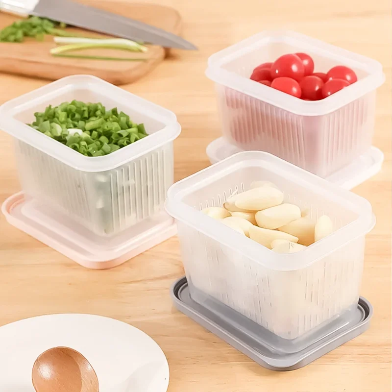 Double-Layer-Vegetables-Sealed-Keeper-Fresh-Storage-Box-Refrigerator ...