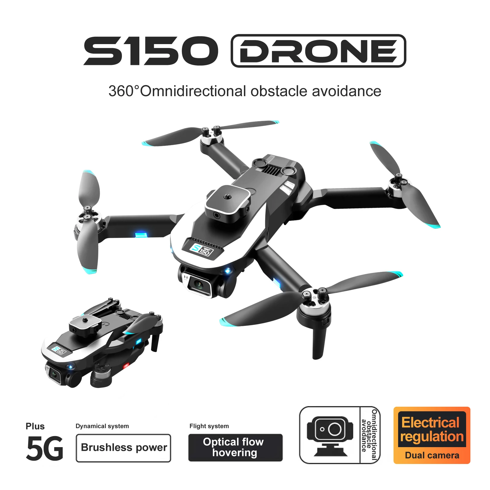 Drone-8K-S150-Folding-UAV-HD-Aerial-Photography-Dual-Camera-15Mins ...