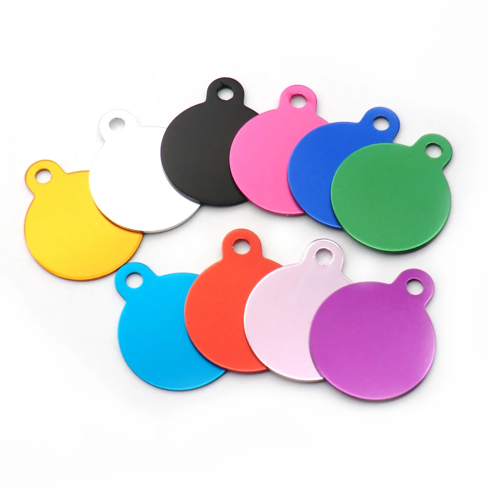 Wholesale-100Pcs-Round-Dog-ID-Tags-Aluminum-Customized-Name-Address ...