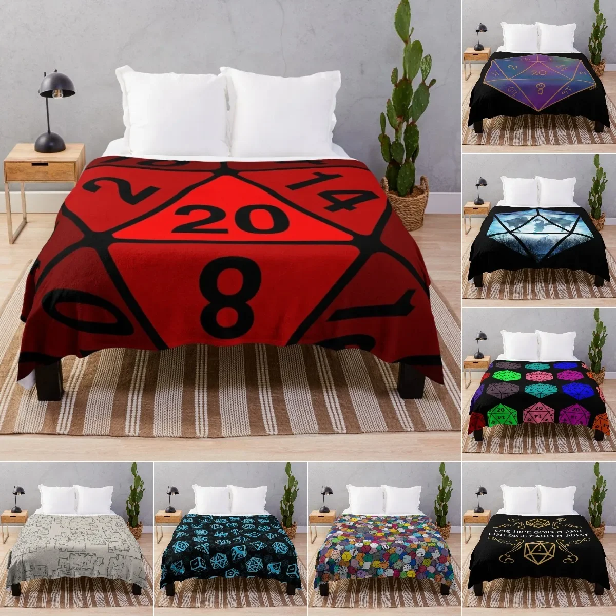 DND D&D Blanket, RPG Dungeons and Dragons Throw Blanket Soft Warm Cozy ...