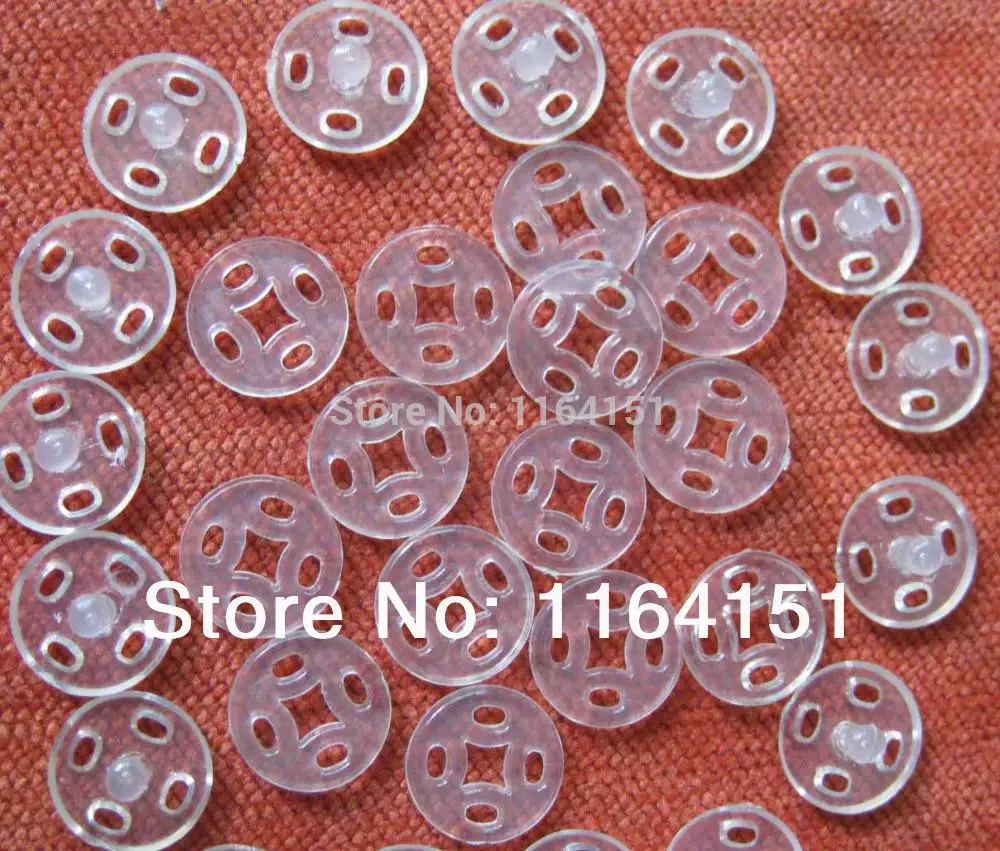 50set/lot 10mm Transparent Snap Buttons For Craft Sewing baby Garment ...