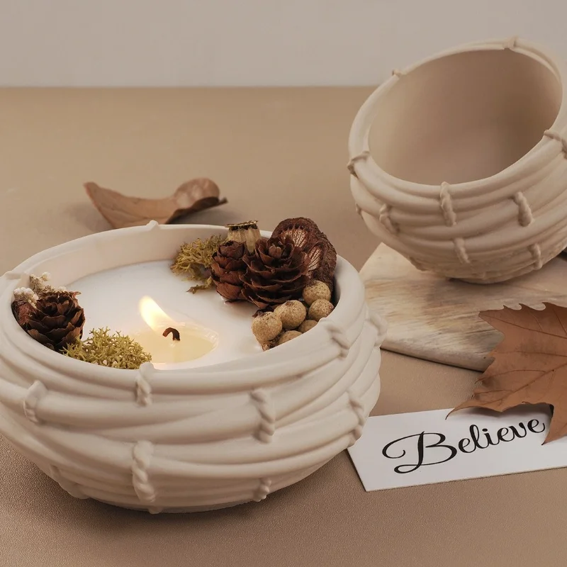 Irregular Mesh Bird Nest Candle Cup Silicone Mold – Barking Kat Design