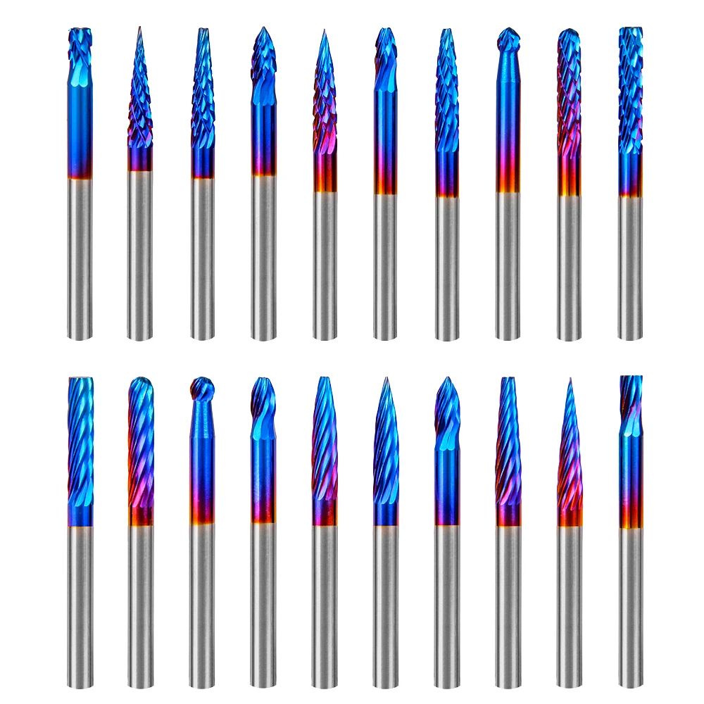20pcs-Set-Carbide-Micro-Drill-Bits-1-8-Shank-CNC-PCB-Engraving-Bits-for ...