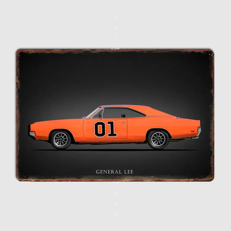 The-General-Lee-Classic-Car-Vintage-Poster-Metal-Sign-Kitchen-Bathroom ...