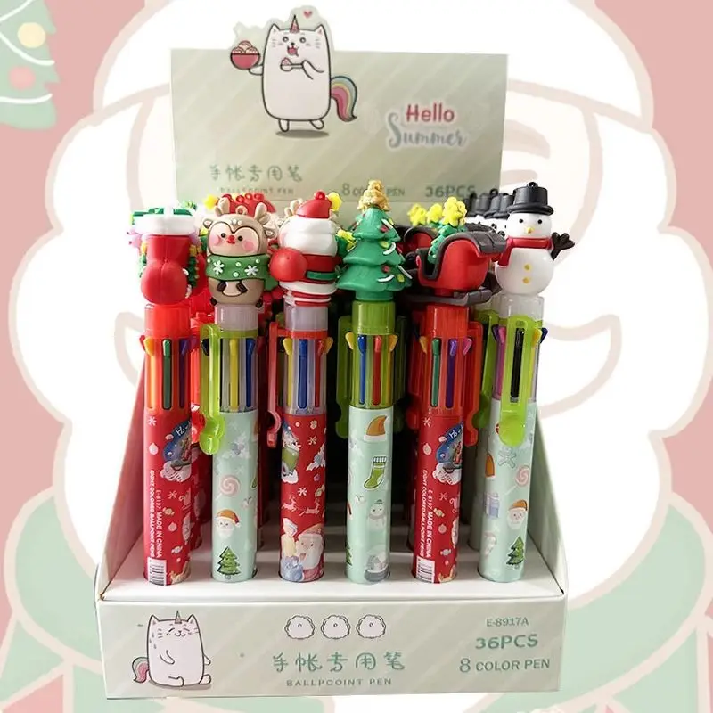 Christmas 8-color Ballpoint Pen 18/36pcs Best Selling Cartoon Santa ...