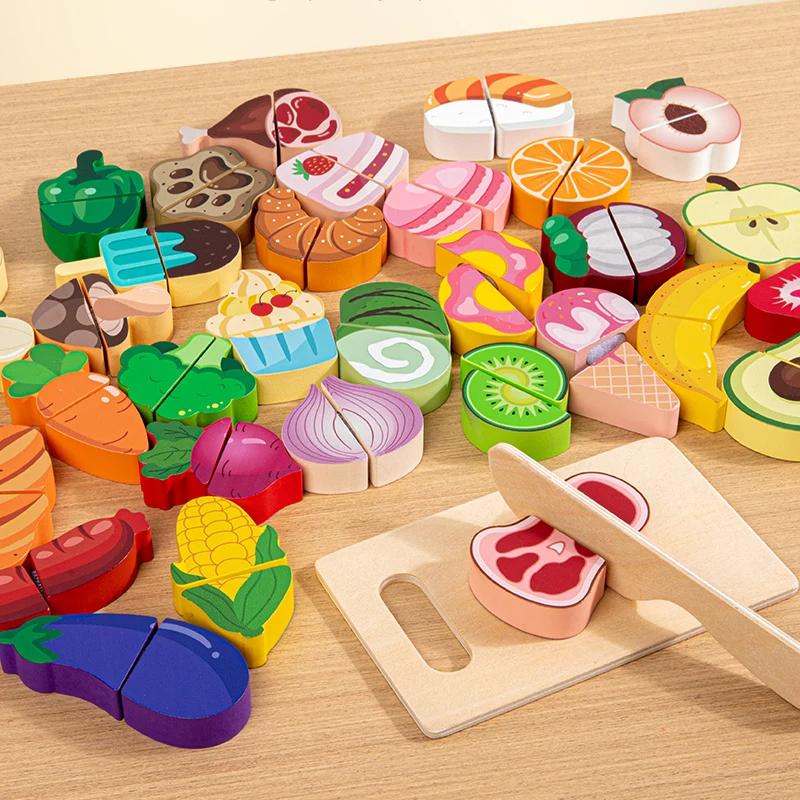 Simulation Kitchen Pretend Fruit Vegetable Ice Cream Food Cutting Toy ...