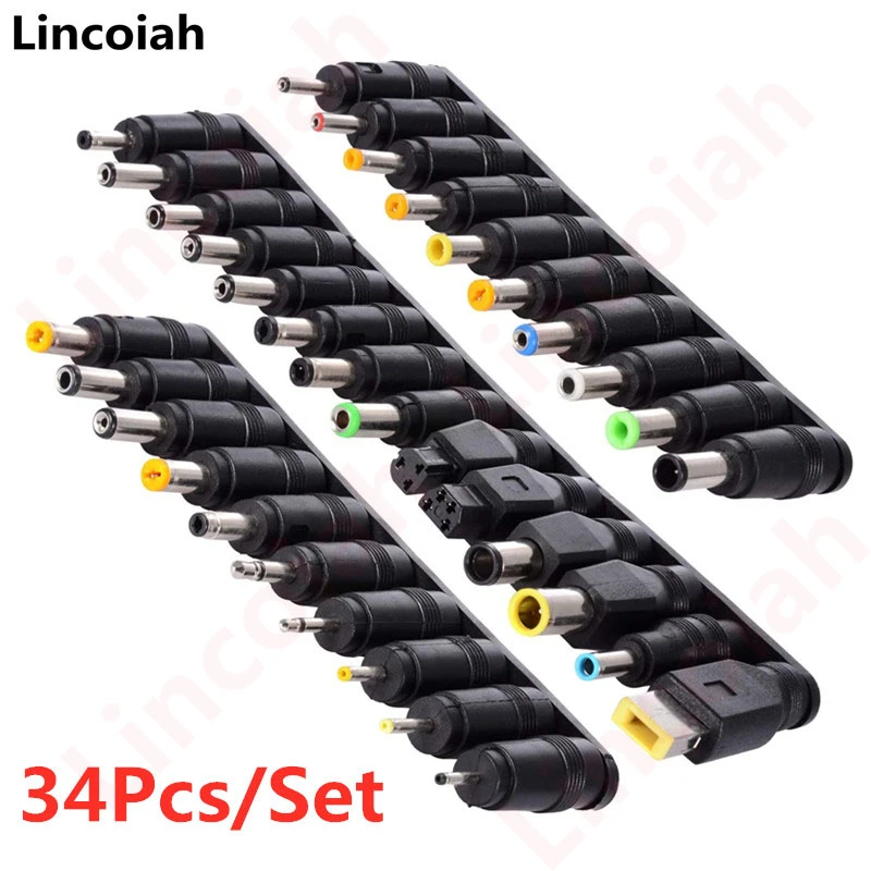 34pcs/8pcs Universal 5.5mmx2.1mm Dc Ac Power Adapter Tips Connector ...