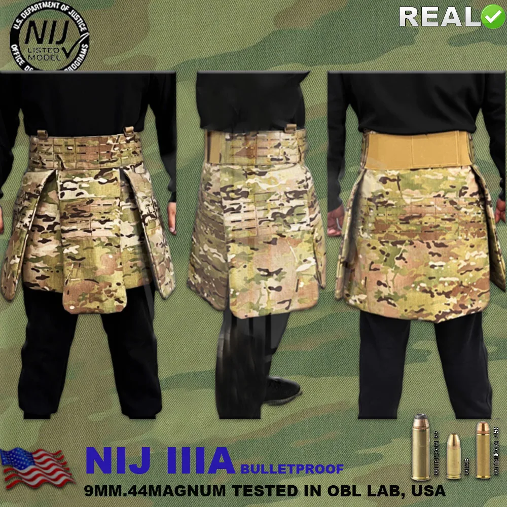NIJ IIIA.44mag Tactical Ballistic Skirt Groin&Leg Armor Panel MOLLE ...