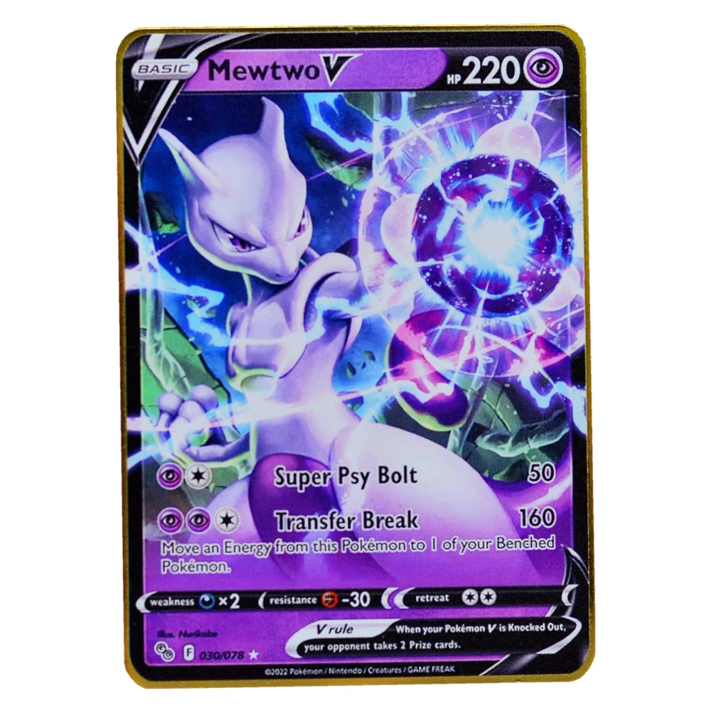 Card Metal Pokémon Letters Mewtwo Gx Pikachu Charizard Vmax Genga ...