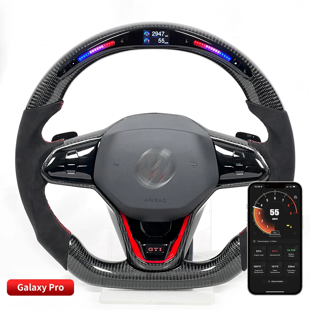 TDD-Fibra-De-Carbono-LED-Volante-para-VW-MK8-Personalizado-Smart-Galaxy ...