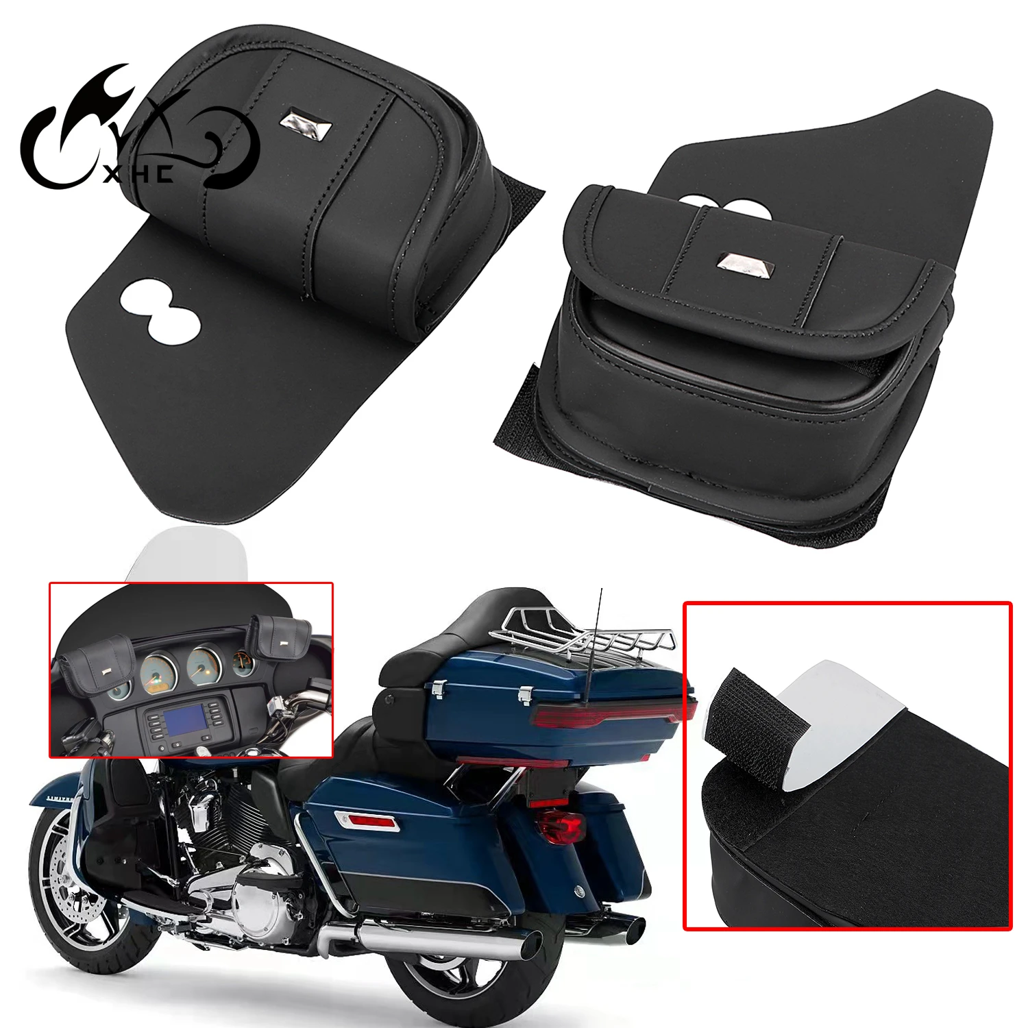 Motorcycle-Windshield-Fairing-Bag-For-Harley-1996-2019-Touring-Electra ...