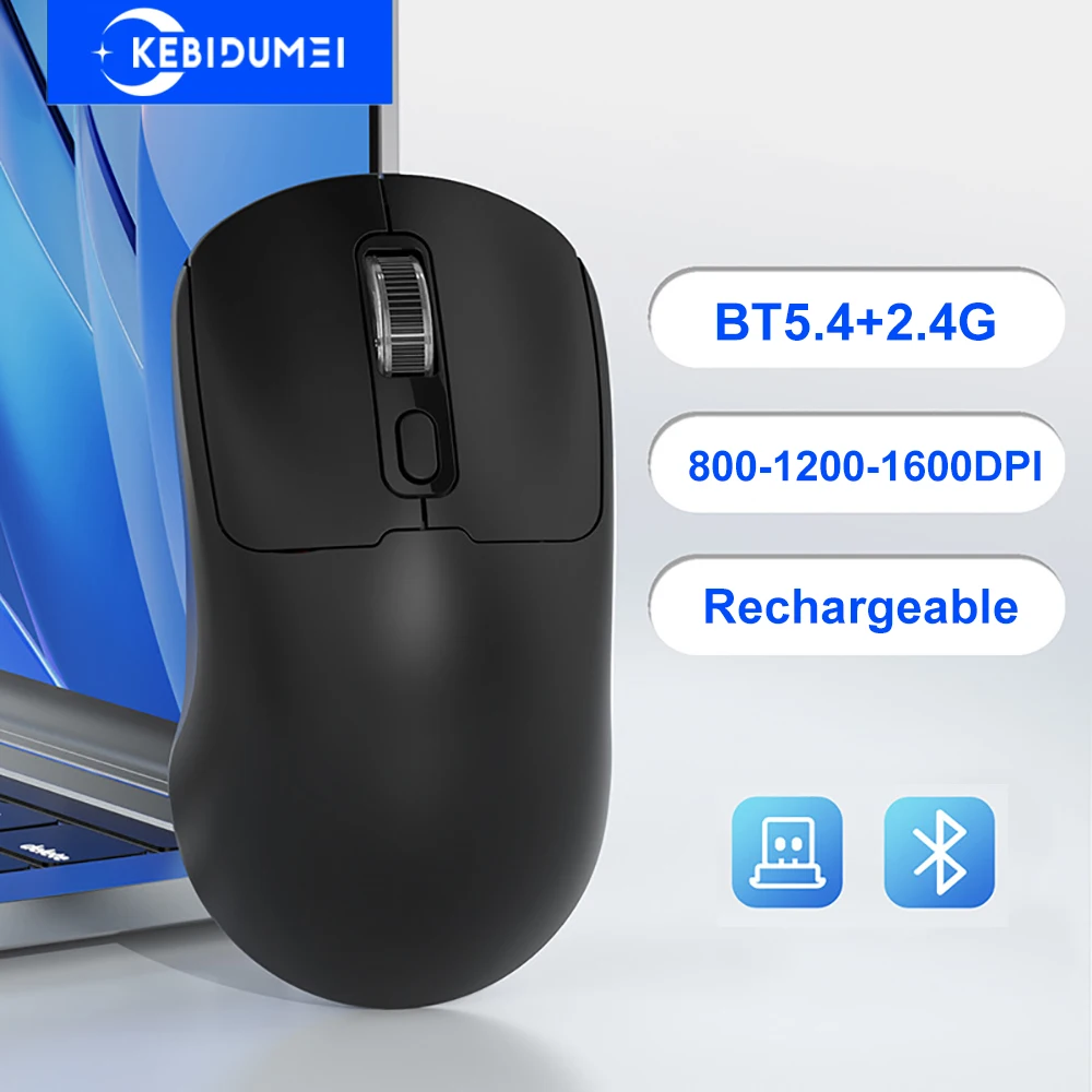Mouse Bluetooth 5.4 de Modo Duplo KEBIDUMEI, Mouse Sem Fio 2.4G, Mouse ...