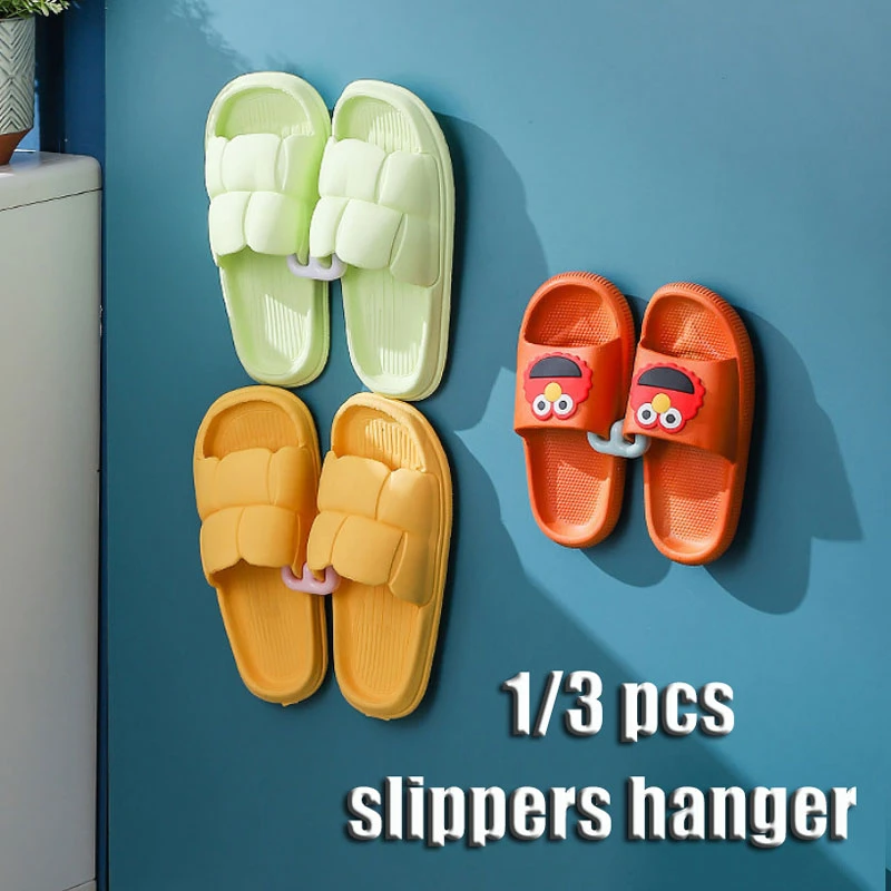 1/3pcs Slippers Organizer Rack Self-adhesive Bathroom Slipper Hook ...