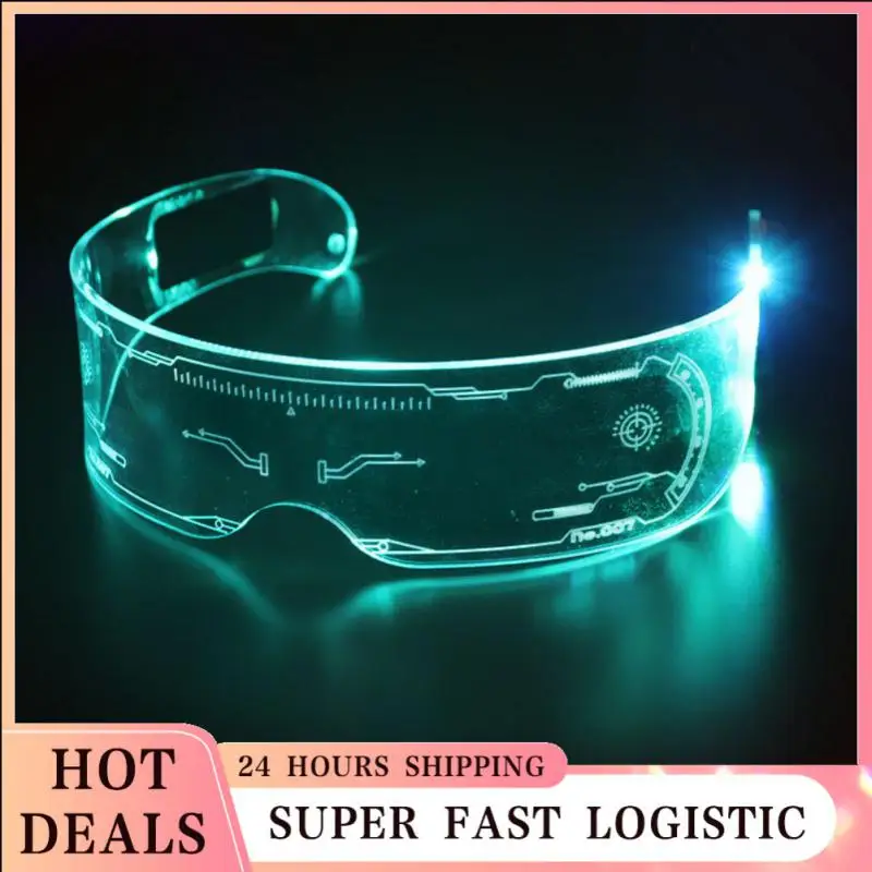 Led Colorful Luminous Glasses Futuristic Electronic Visor Glasses Light ...