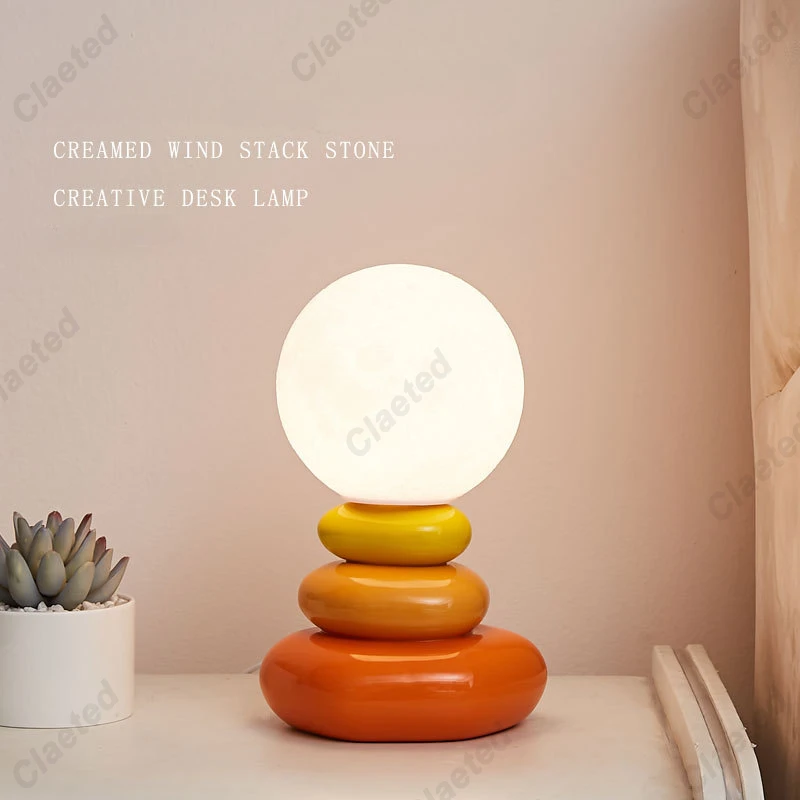Colorful-Stone-Table-Lamp-Bedroom-Bedside-Lamp-Creative-Nordic-Stacked ...