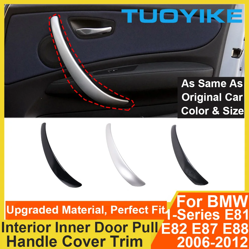 Car Interior Door Pull Handle Cover Trim Panel Left Right Silver Piano ...