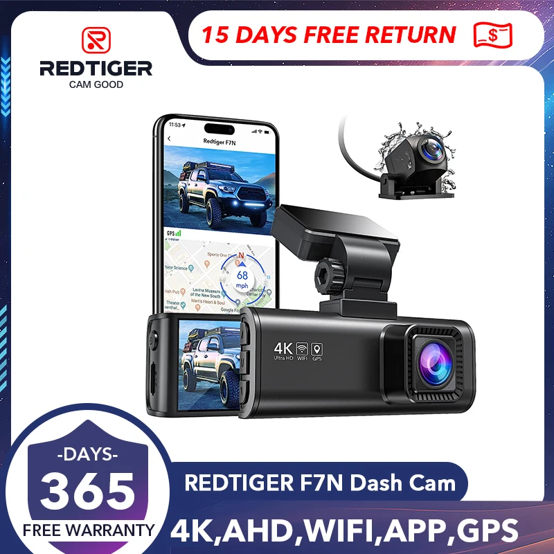 REDTIGER-F7N-Dash-Camera-Front-and-Rear-4k-Dash-Cam-Drive-Recorder-for ...