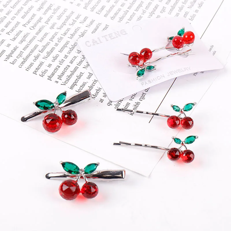 Fashion-Crystal-Cherry-Hair-Clip-Cute-Sweet-Hairpins-Barrette-Headdress ...