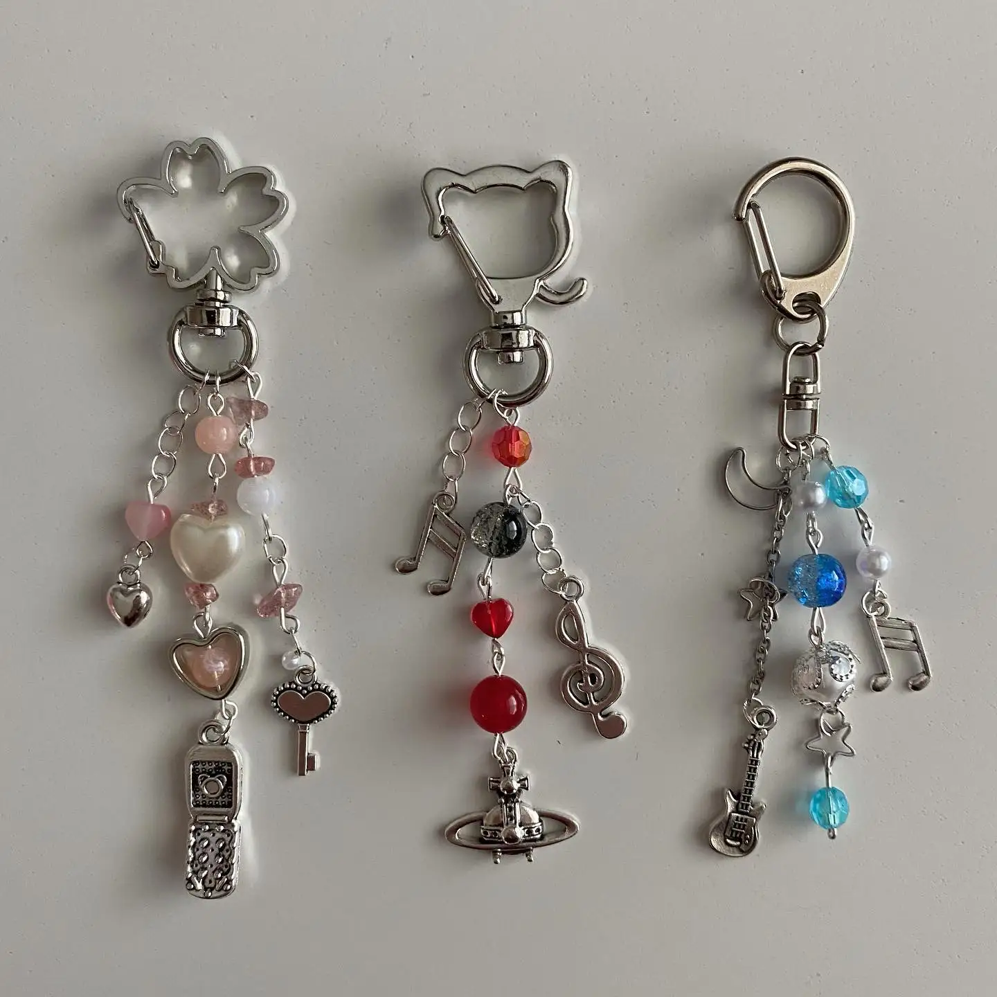 Nana Inspired Glass Cottage Core Y2K Beaded Keychain Handmade ...