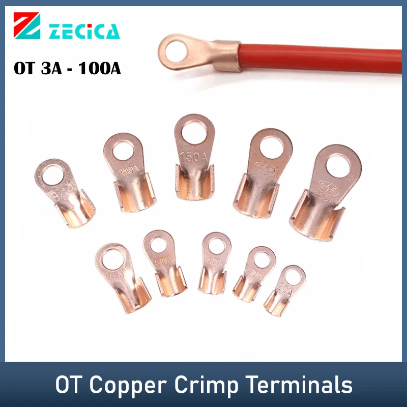 OT Copper Crimp Terminals OT 3/5/10/20/30/40/50/60/100A M6 M8 Lug Open ...