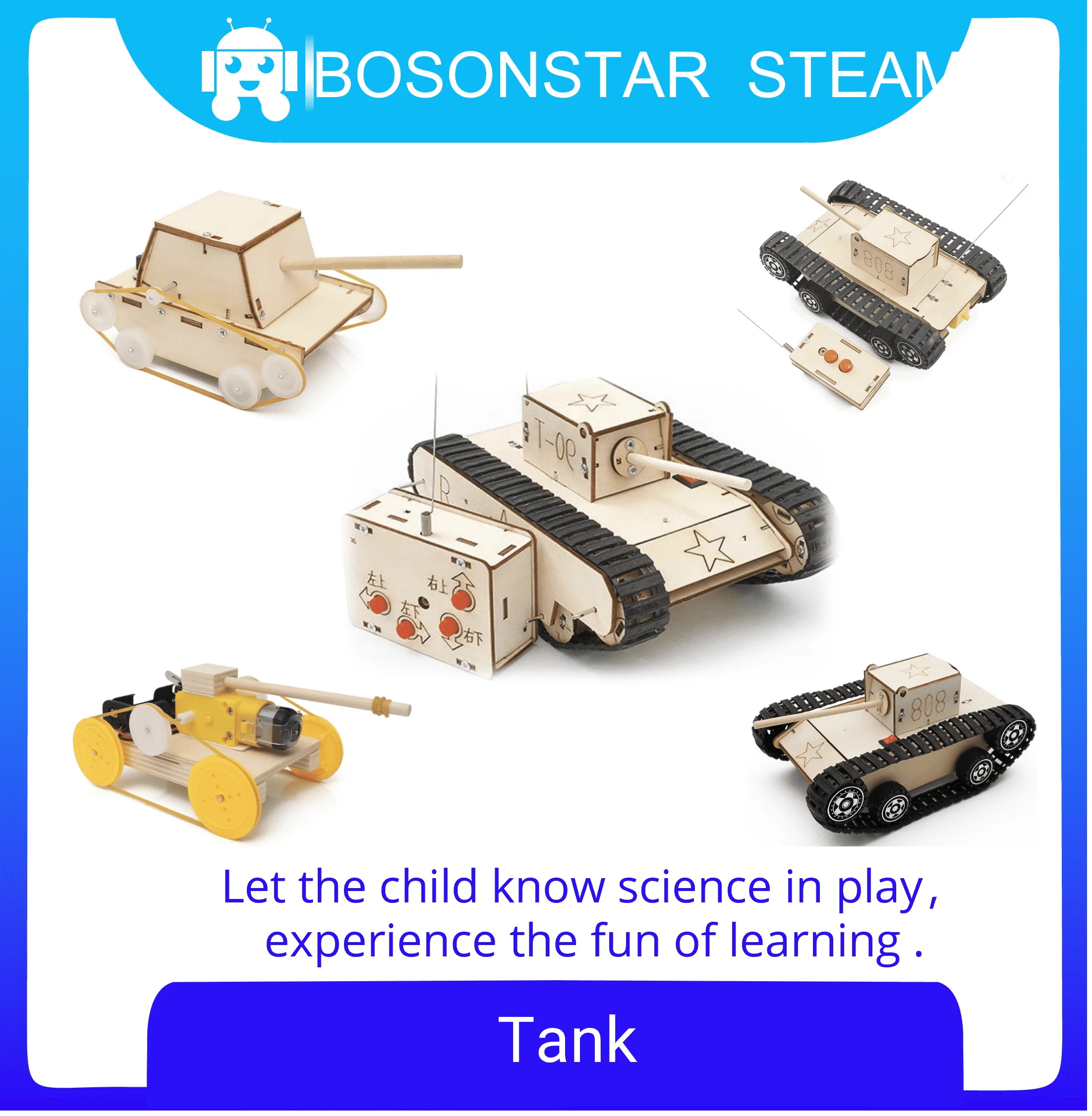 DIY-Assembled-Model-Electric-Bionic-Tank-Science-Discovery-STEAM ...