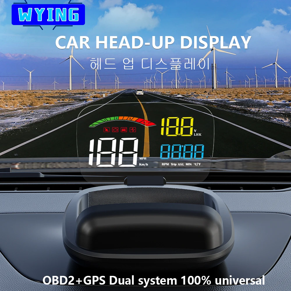 WYING C800 자동차 GPS OBD2 HUD 헤드 업 디스플레이, 운전 기록 과속 경보 오일 온도 연료 소비 온보드 컴퓨터| | - AliExpress