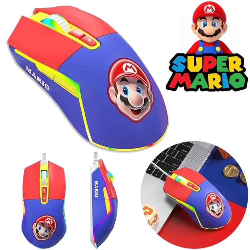 Rat-n-para-juegos-de-Super-Mario-Mouse-con-cable-USB-para-ordenador-de ...