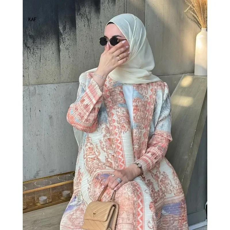 KAF Saudi Luxury Women Robe Vintage Print Original Design Lapel ...