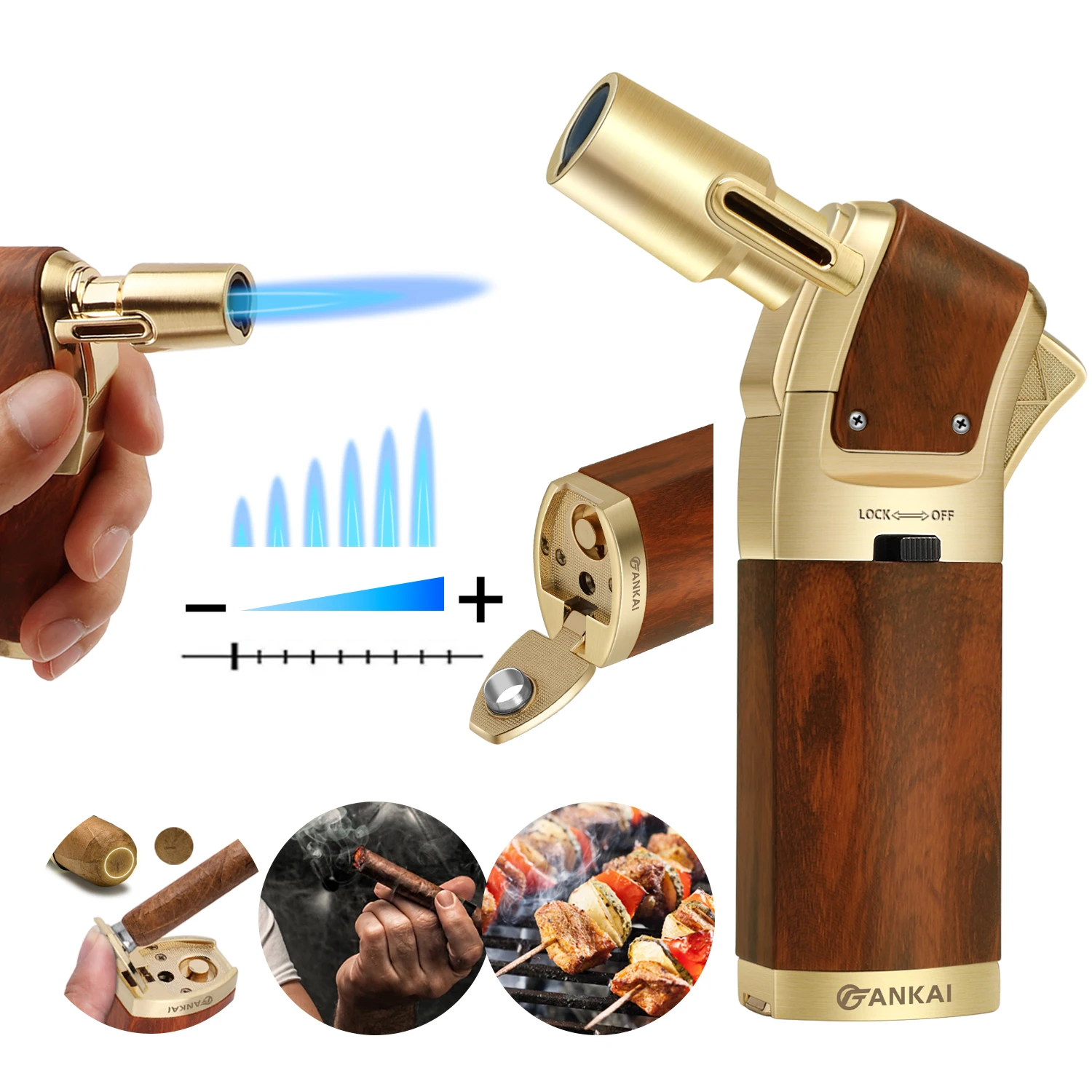 Torch-Lighter-Cigar-Lighter-with-Cigar-Punch-Set-Lighters-for-Smoking ...