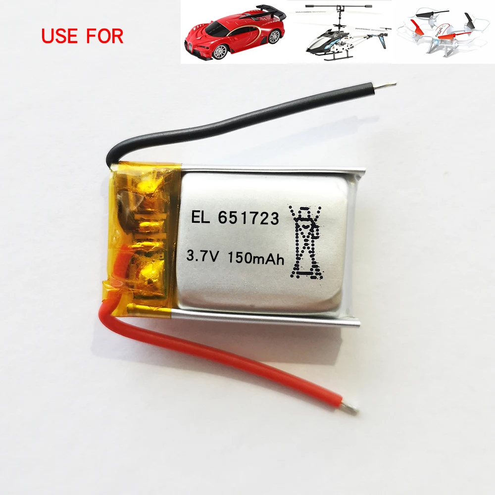 651723 3.7V 150mAh 15C li-Polymer Battery for Syma S105 S107 S107G S108 ...