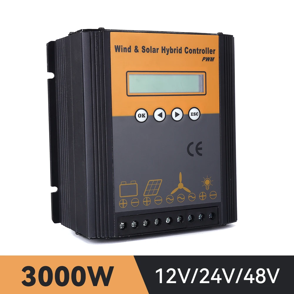 PWM Wind & Solar Hybrid Charge Controller Kit 3000W 4000W Windmill 12v ...