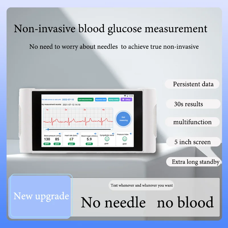 Medidor-de-glucosa-en-sangre-No-invasivo-recargable-sin-aguja-detector ...