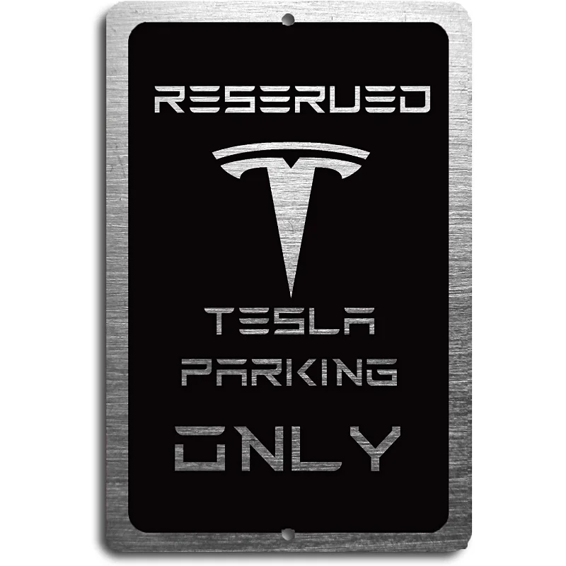 Voss-Collectables-Tesla-Car-Reserved-Parking-only-Aluminum-Sign-with ...
