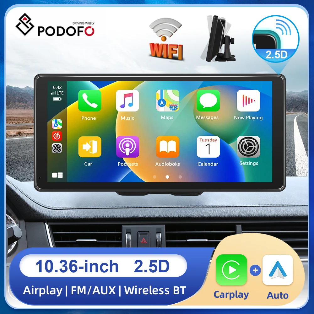 Monitor-Carplay-Universal-Podofo-Android-Auto-Screen-Smart-Player ...