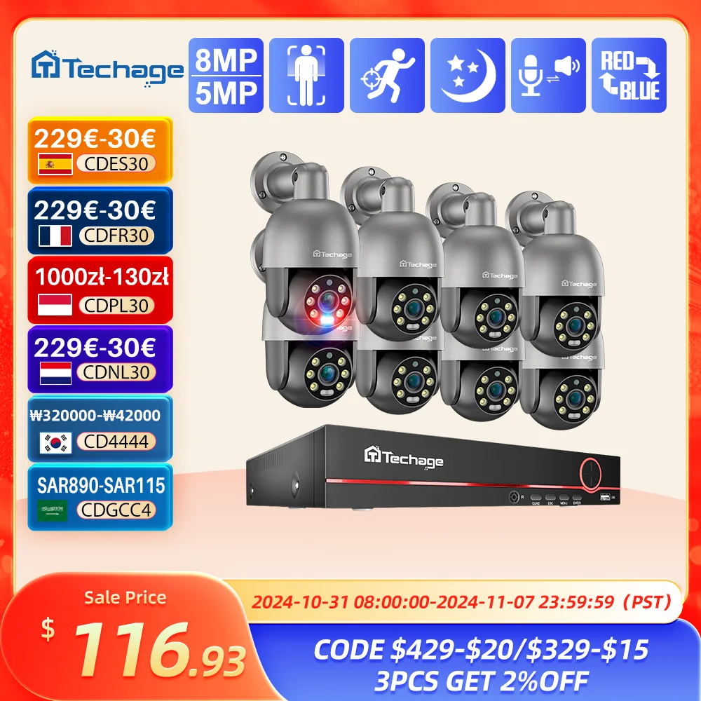 Techage-HD-5MP-8MP-POE-Smart-Security-PTZ-Kamerasystem-Outdoor-Ultra-H ...