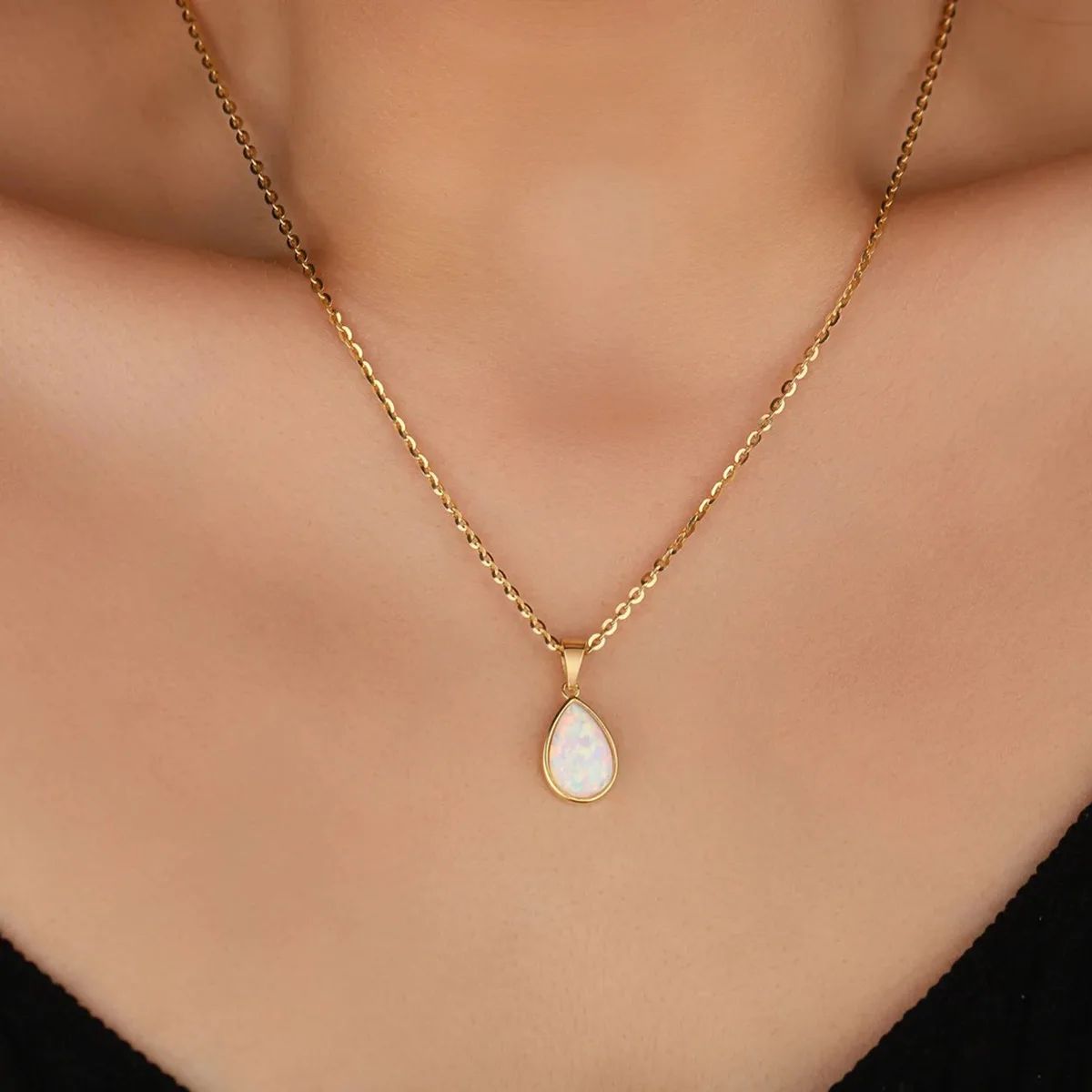 Luxury-Romantic-Simple-Water-Drop-Pendant-Necklace-Charm-Water-Drop ...