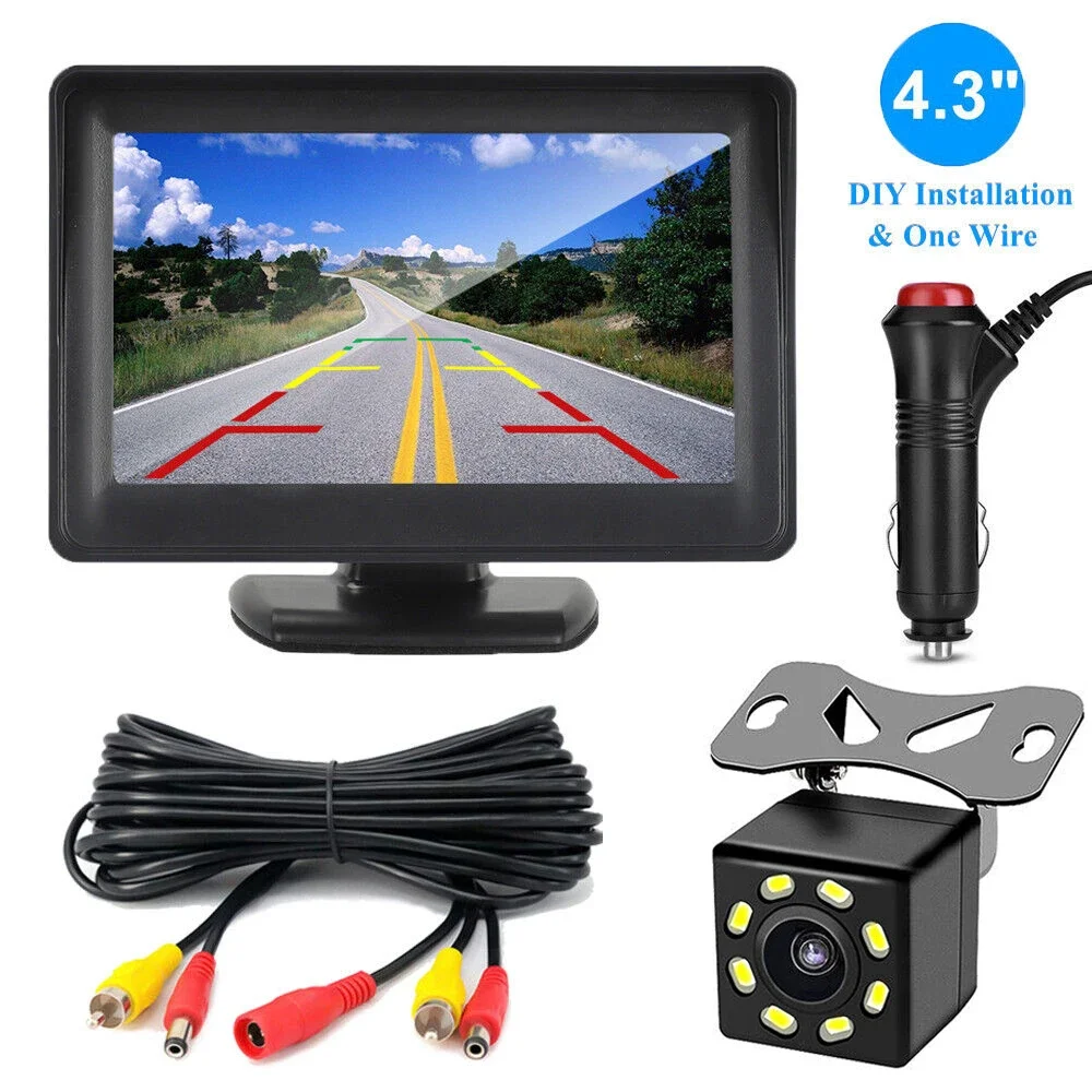 DIY Easy Installation 4.3" Car Rear View Backup Camera Monitor for Van ...