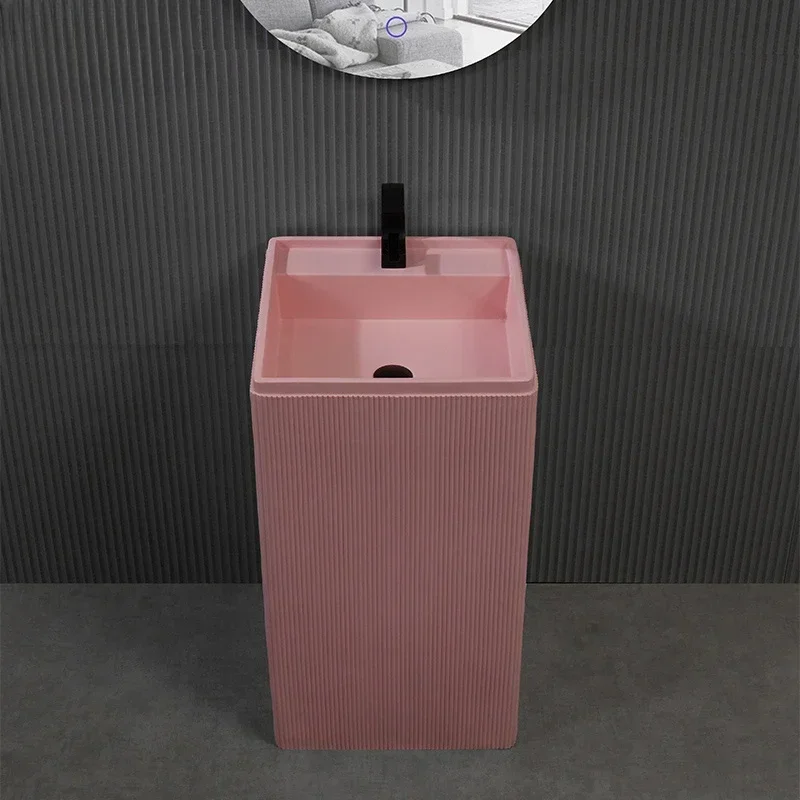 Nordic-Pink-Column-Washbasin-Integrated-Floor-Mounted-Washbasin ...