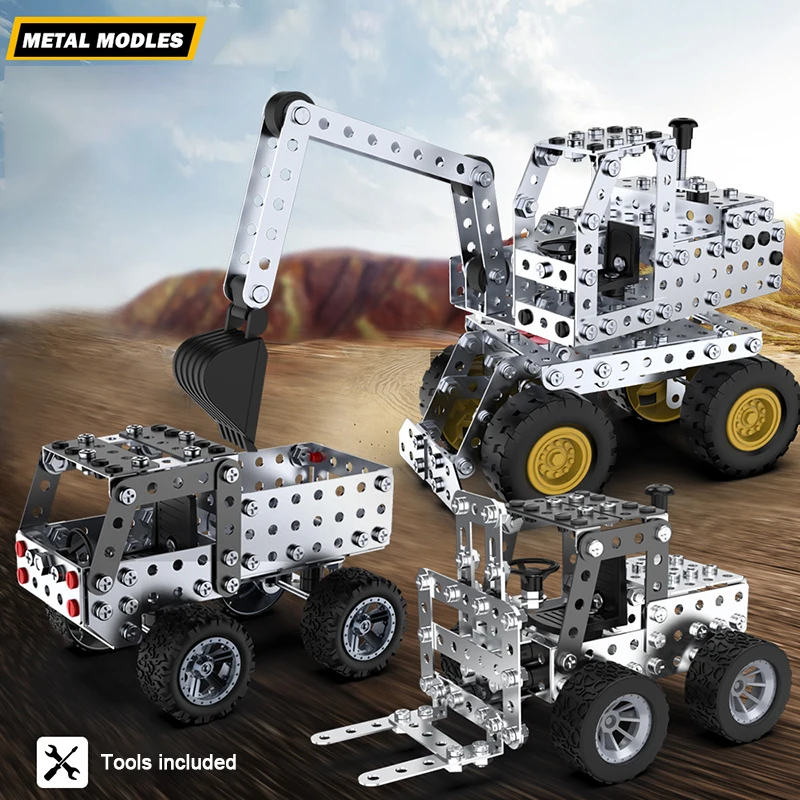 3D-Metal-Building-Blocks-Engineering-Vehicle-Toys-Assembly-Kids-Toy ...