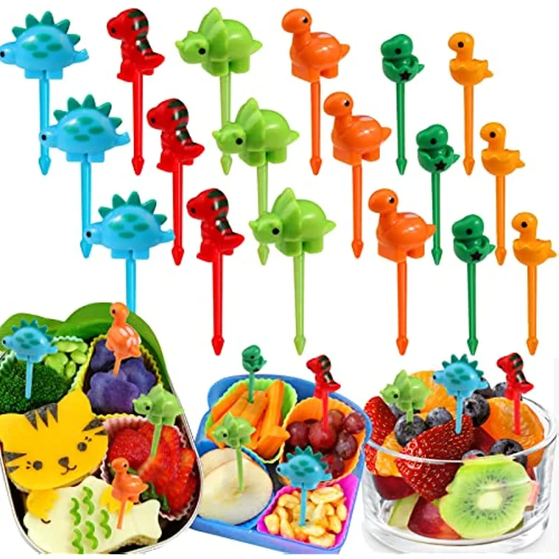 18pc-Children-s-dinosaur-food-pick-Selection-of-cartoon-animal-fruits ...
