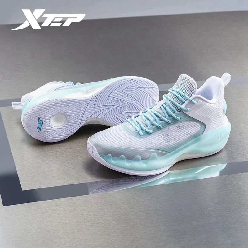 Xtep Basketball Shoes Men High Top Combat Cushioning Sports Shoes ...