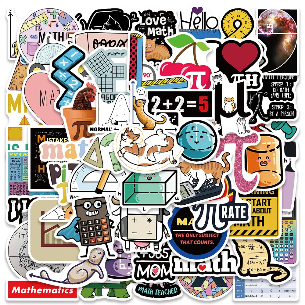 58pcs-Vinyl-Laptop-Sticker-Funny-Cute-Cartoon-Math-Decals-Luggage ...