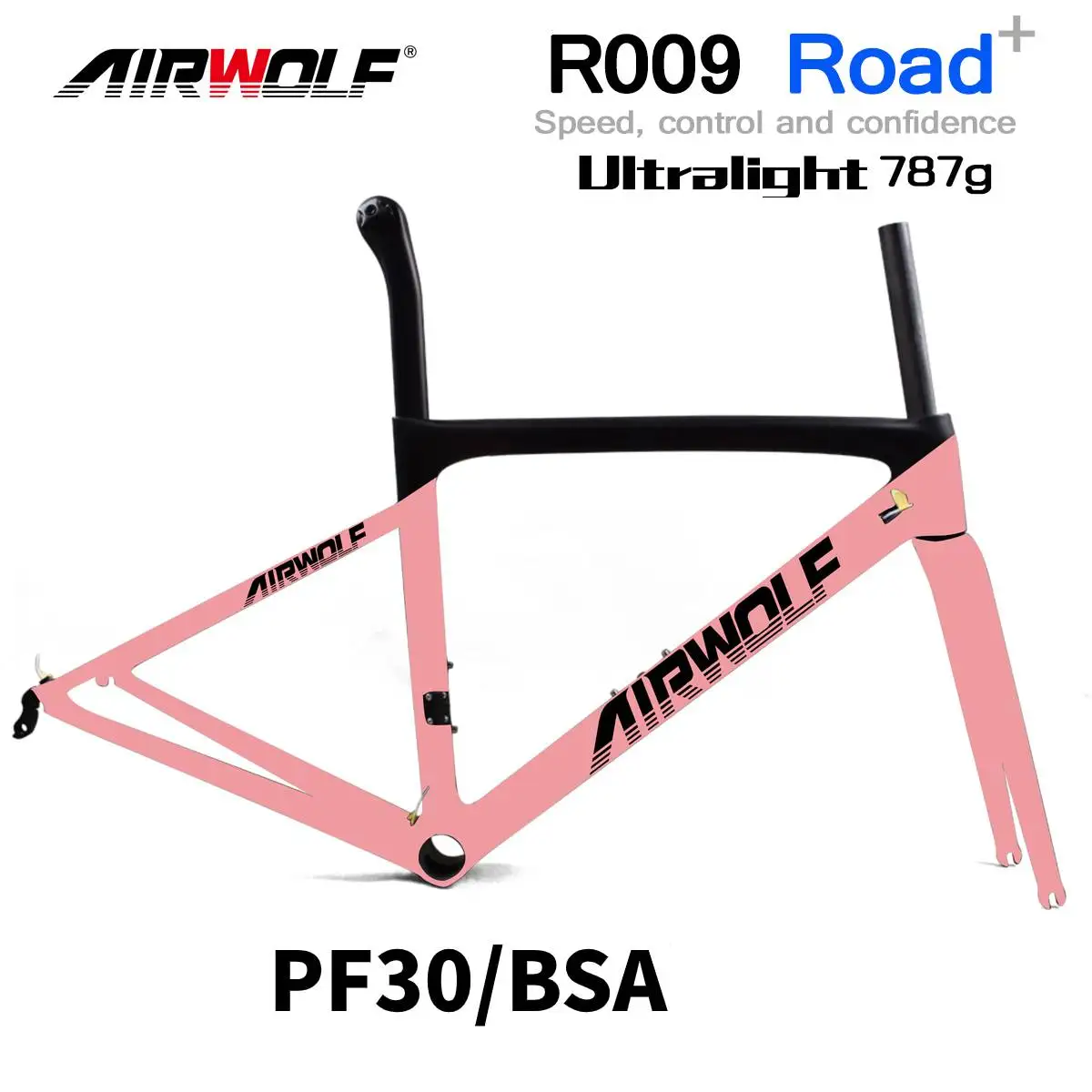 Airwolf Aero Carbon Road Frame Lightweight V Brake Bike Frameset QR ...
